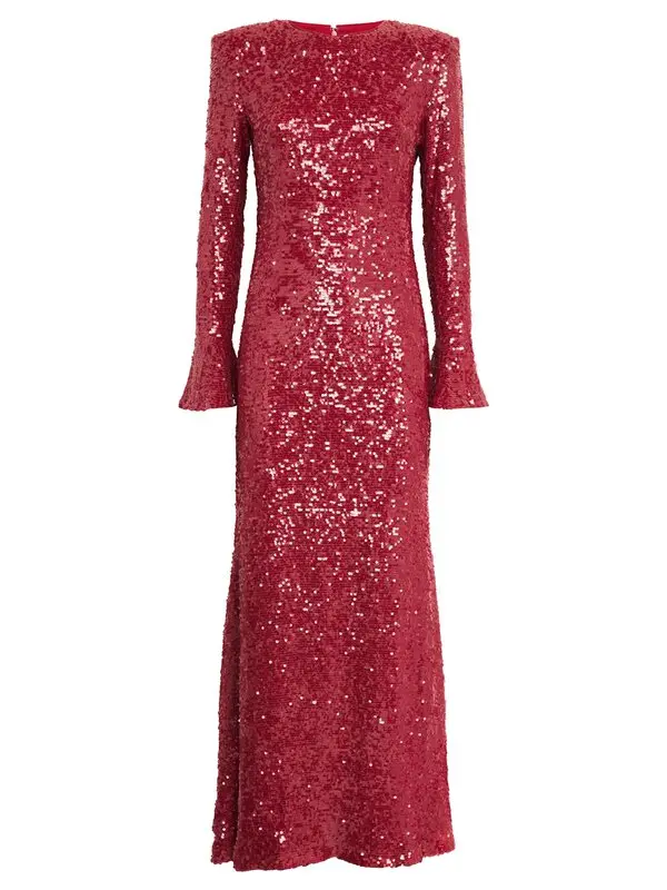 Lapointe Sequin Flared Maxi Dress - Pink