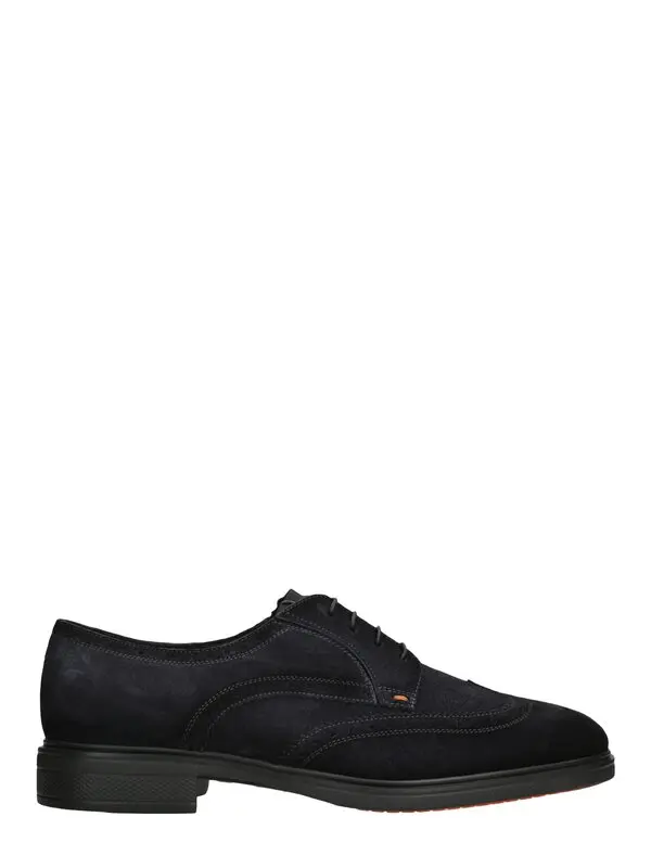 Santoni Suede Oxford Shoes - Navy