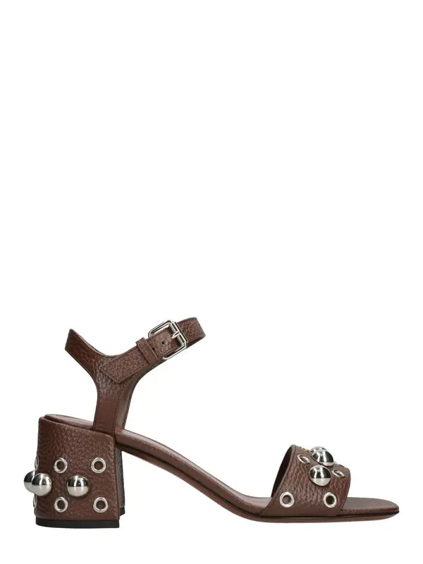 Valentino Garavani Leather Heeled Sandals - Brown