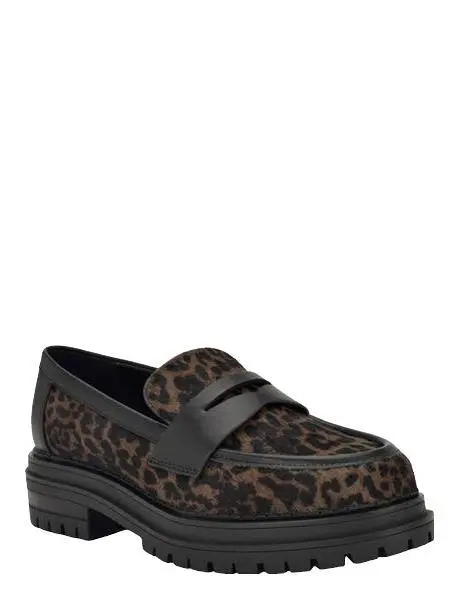 Calvin Klein Grantly Calf Hair Lug Sole Loafer - Leopard