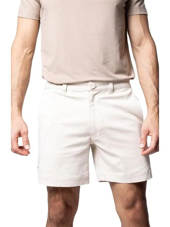LEISURE LAB Stretch Cotton Chino Shorts - Vanilla Rum