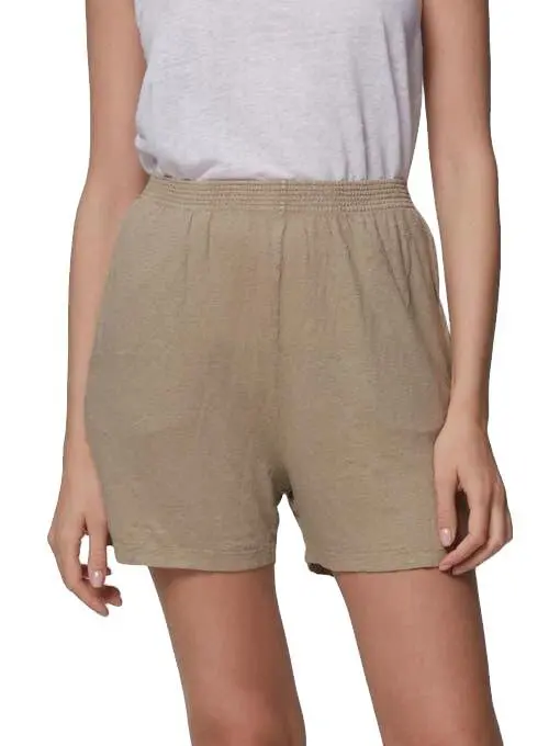 Majestic Filatures Linen Stretch Pull-on Shorts - Sable