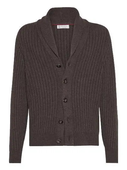 Brunello Cucinelli Cardigan With Metal Button Closure - Brown