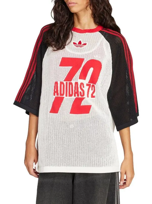 Adidas Open Stitch Jersey - White/black/better Scarlet