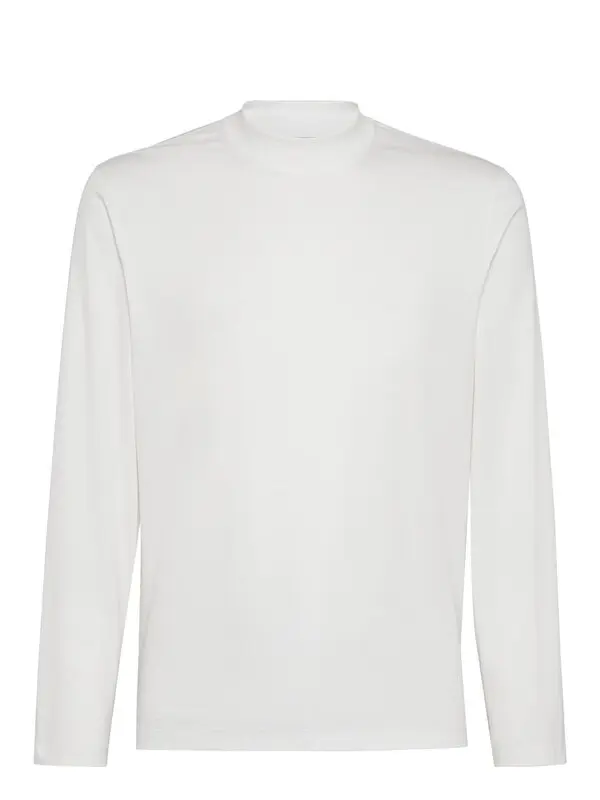 Brunello Cucinelli Jersey Mock Neck T-shirt - Off-white