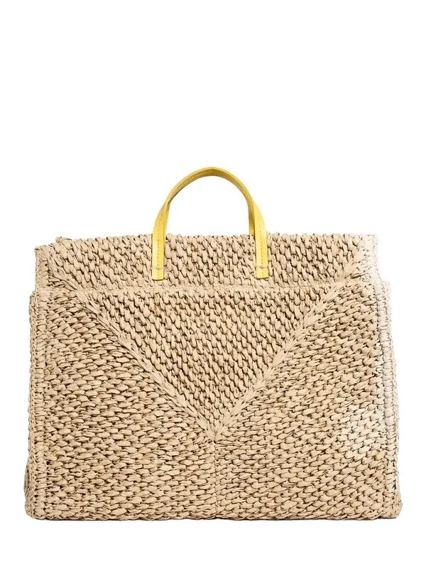 Clare V. Summer Simple Raffia Tote - Dune Raffia