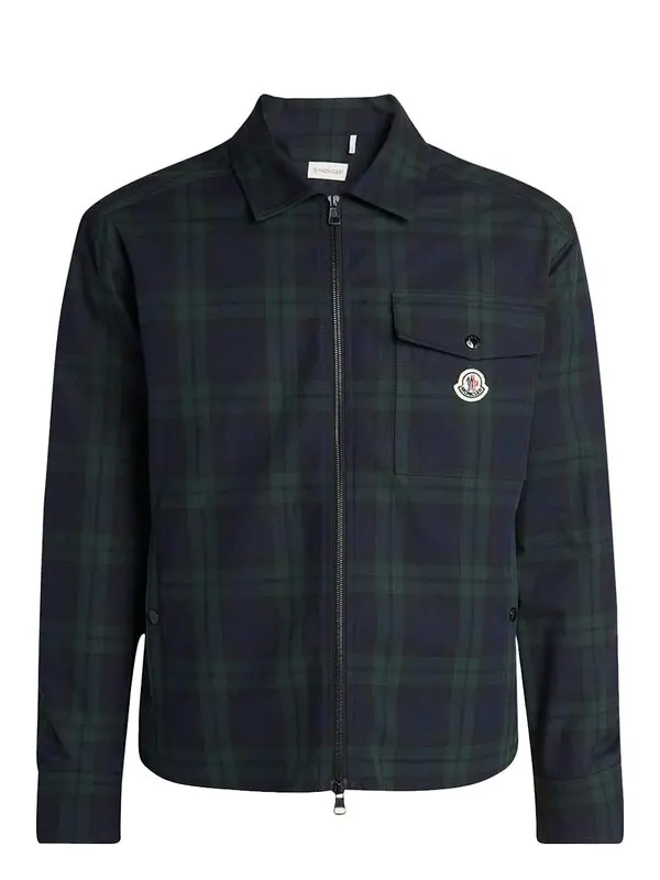 Moncler Plaid Full-zip Shirt Jacket - Black