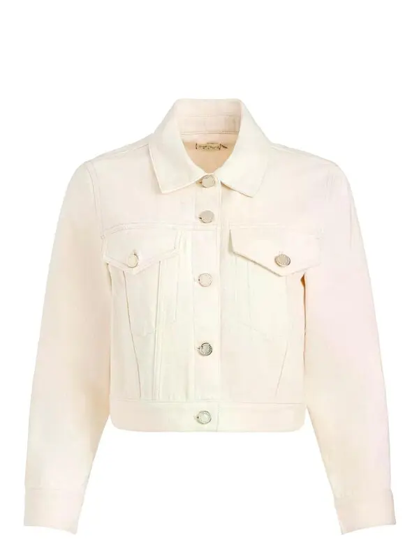 Alice + Olivia Lana Denim Jacket - Neutrals