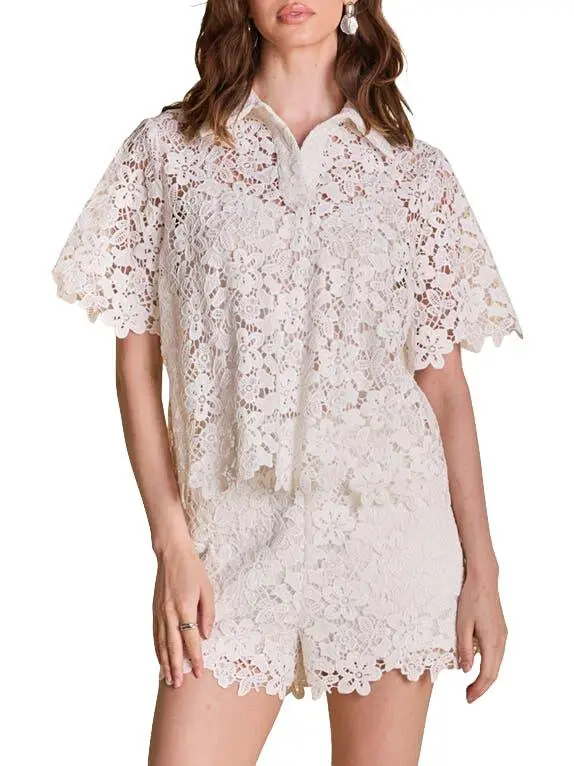 Endless Rose Lace Collar Shirt - Ivory