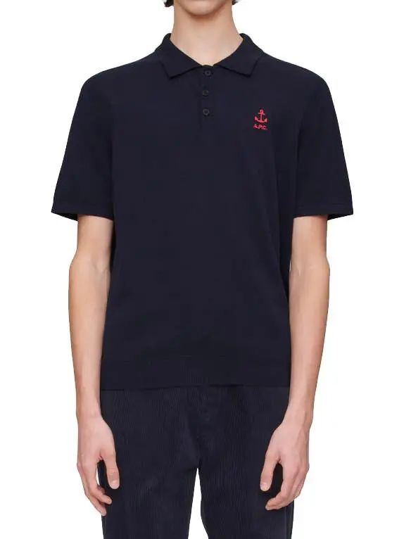A.p.c. Octave Cotton Polo - Iak Dark Navy