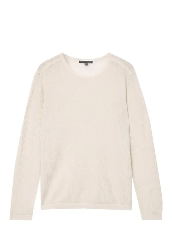 John Varvatos Esperia Knit Crewneck Sweater - White