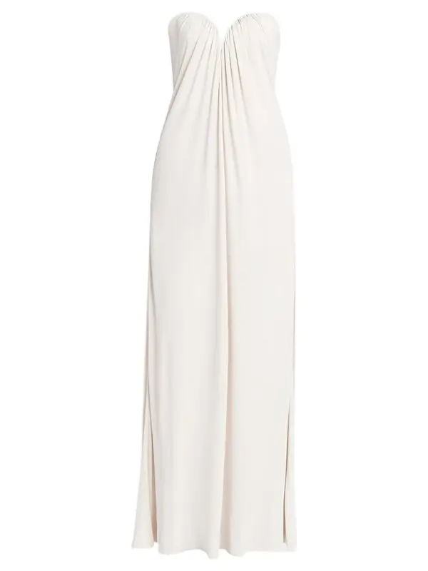 TOM FORD Gathered Strapless Evening Dress - Off White