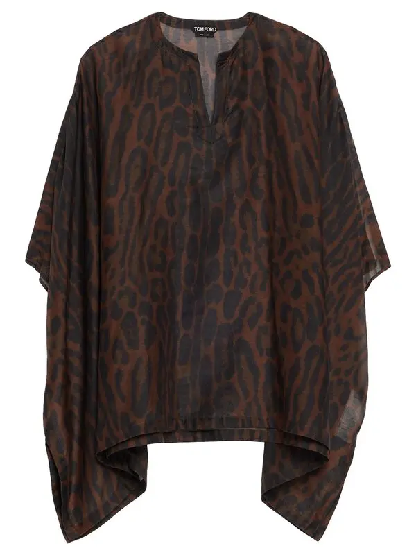 TOM FORD Ocelot-print Mini Kaftan Dress - Brown & Bl