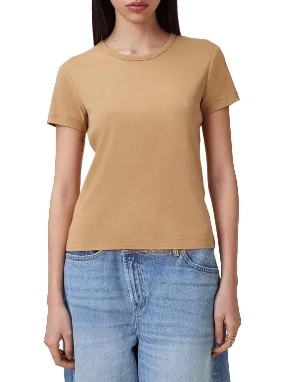 ALLSAINTS Stevie Cotton T-shirt - Iced Coffee Brown