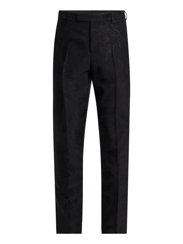 Versace Barocco Jacquard Formal Pants - Black