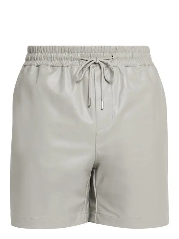 Monfrère Bond Faux Leather Drawstring Shorts - Light Grey