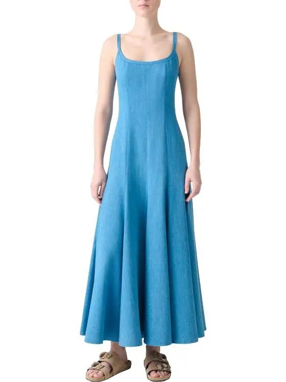 Akris Denim Maxi Dress - Ice/ Creme