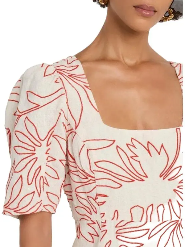 MARIE OLIVER Temma Embroidered Linen Mini Dress - Multi