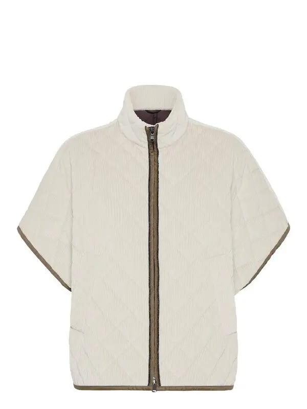 Brunello Cucinelli Quilted Corduroy Outerwear - Beige