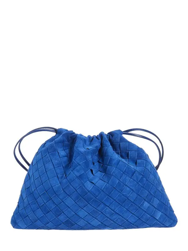 Bottega Veneta Medium Intrecciato Suede Bag - 4297 Blue Royal-gold