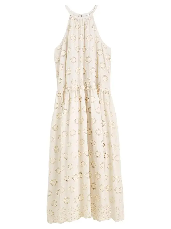 Madewell Embroidered Drop Waist Maxi Dress - Floral Eyelet