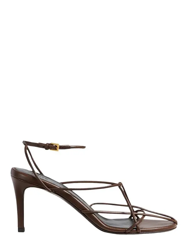 Khaite Loulou Nappa Leather Sandals - 741 Cigar