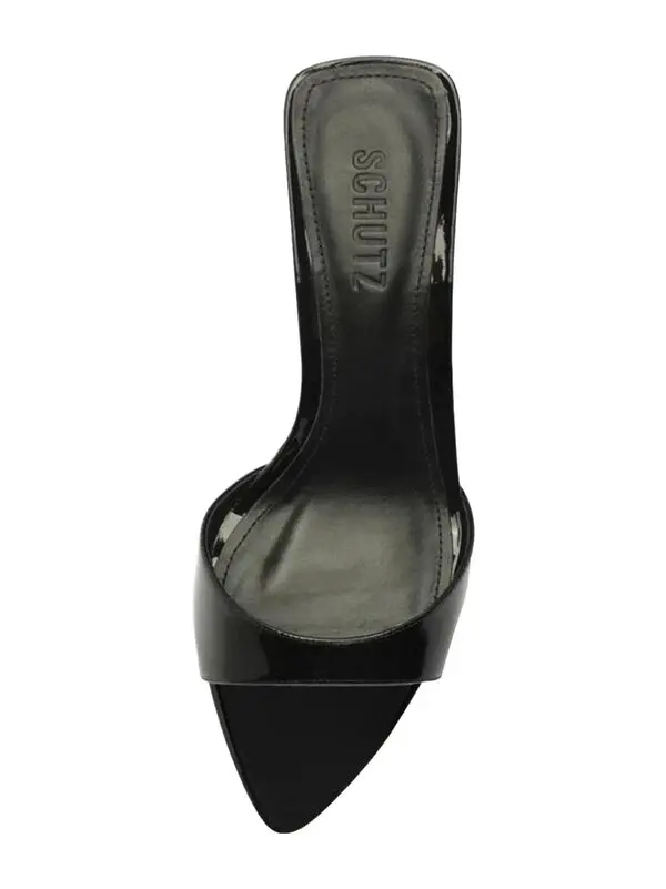 Schutz Elodie Patent Stiletto Mule Sandals - Black