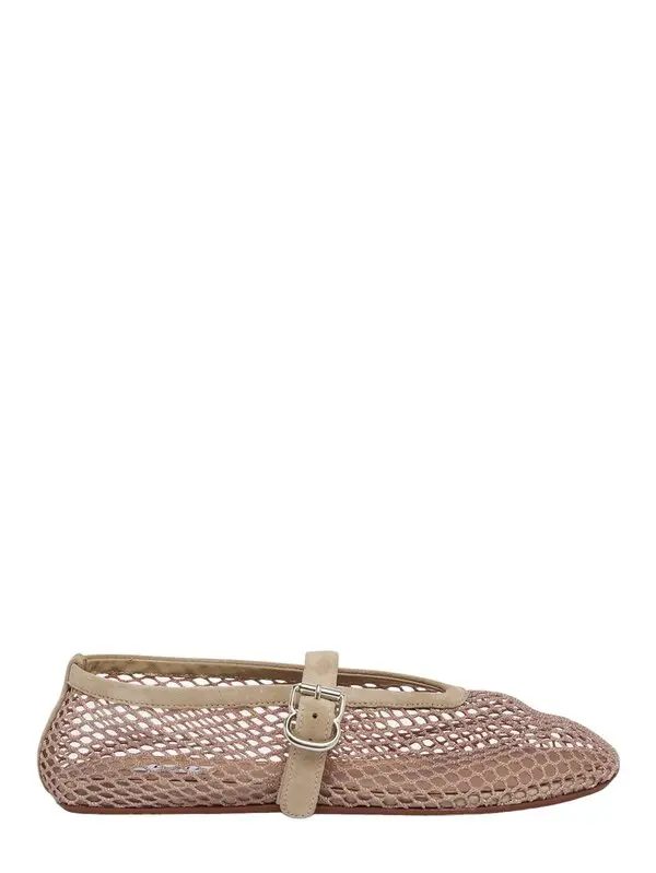 Alaïa Mesh And Suede Mary Jane Ballerinas - 824 Grege