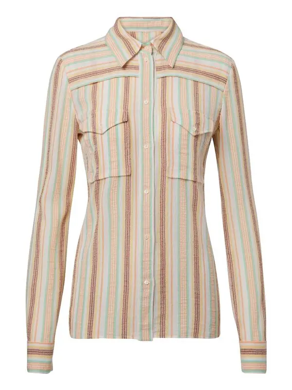 Chloé Striped Cotton Crêpon Shirt - Multicoloured