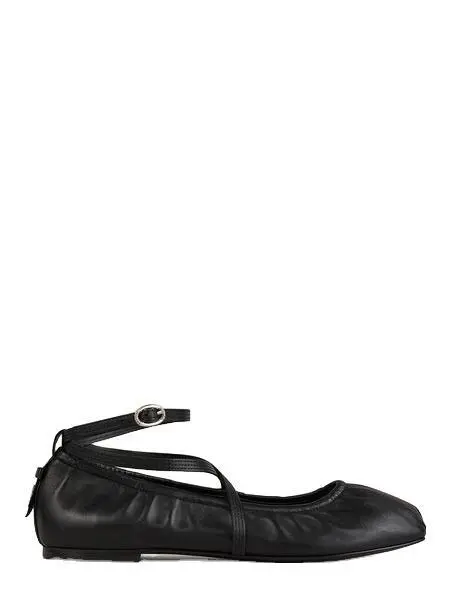 Ba&sh Calda Ballet Flat With Strap - Black