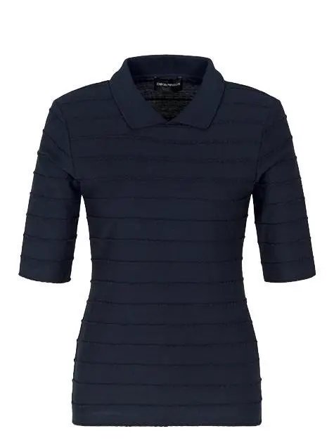Emporio Armani Jersey Polo Shirt With Lace Details - Blue / Navy
