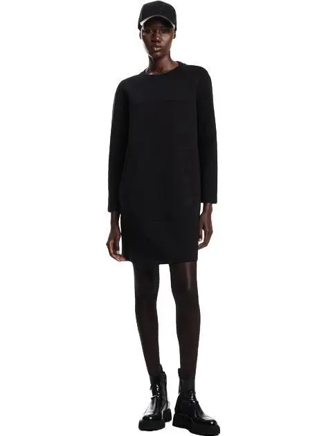 Emporio Armani Double Jersey Crew-neck Dress - Black