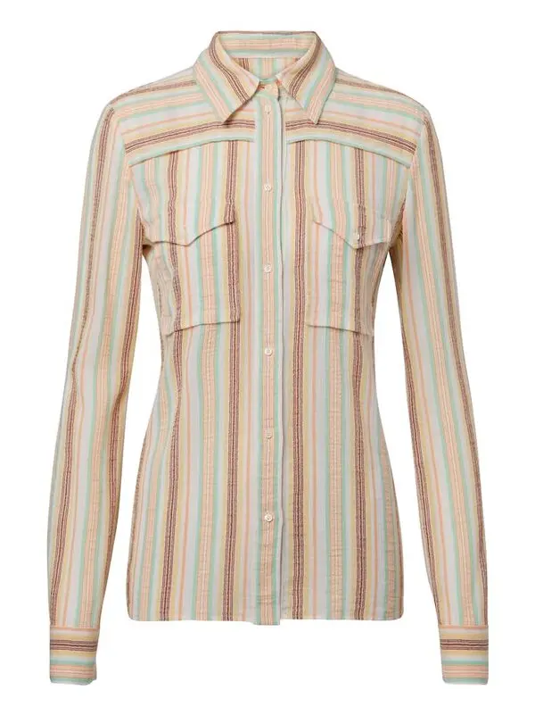 Chloé Striped Cotton Crepon Shirt - Multicoloured