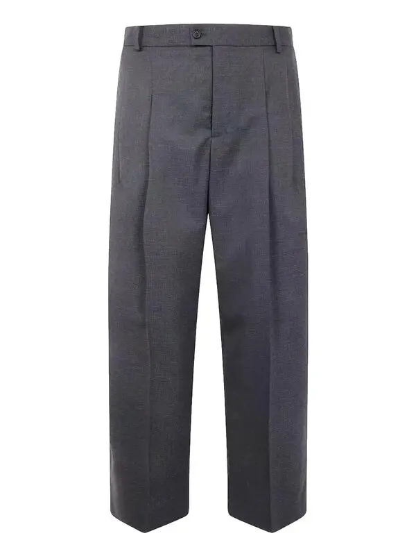 Kenzo Pleated Wide-leg Trousers - Grey