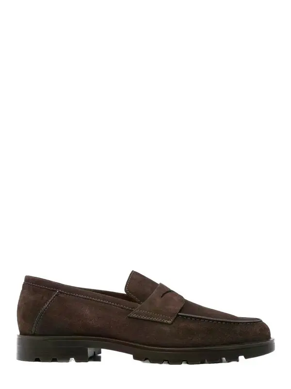 Santoni Suede Loafers - T50 Brown