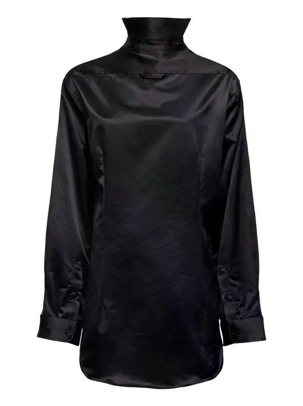 MAISON MARGIELA High-neck Satin Dress - Black