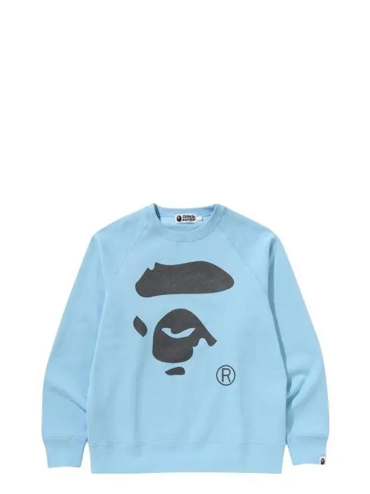 BAPE Ape Face Crewneck Sweatshirt - Sax