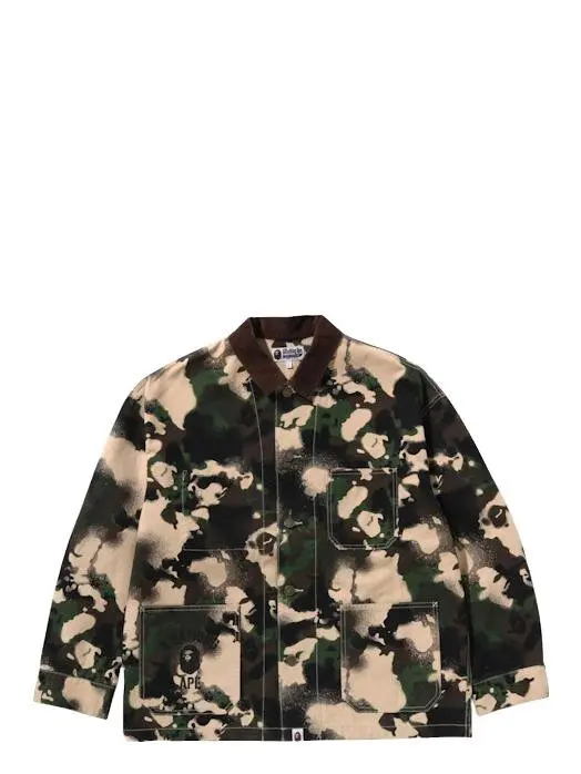 A BATHING APE Map Camo Work Jacket - Green