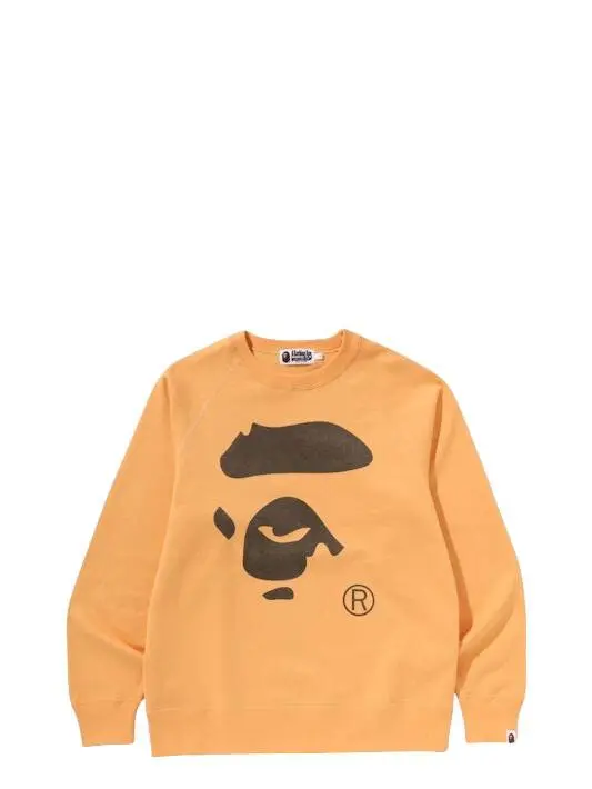 BAPE Ape Face Crewneck Sweatshirt - Orange