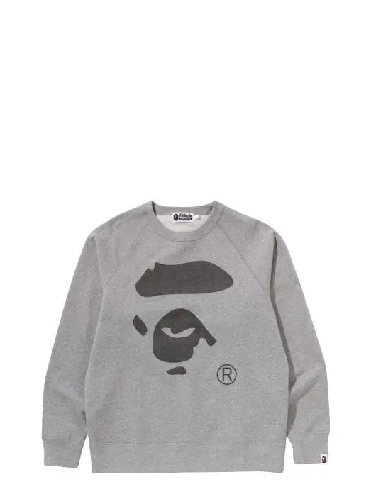 BAPE Ape Face Crewneck Sweatshirt - Gray