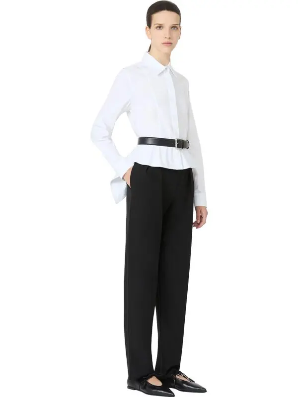 Max Mara Cotton Carrot-fit Trousers - Black