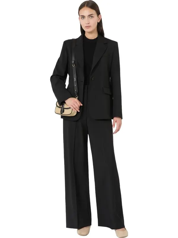 Max Mara Natural Stretch Wool Blazer - Black