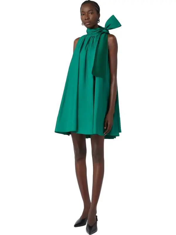 Max Mara Taffeta Mini Dress - Emerald