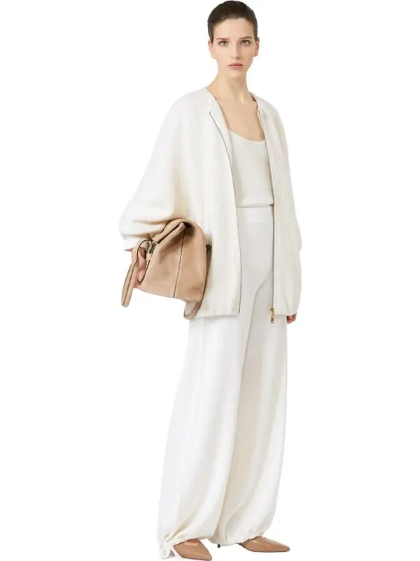 Max Mara Wool And Cashmere Knit Jacket - White