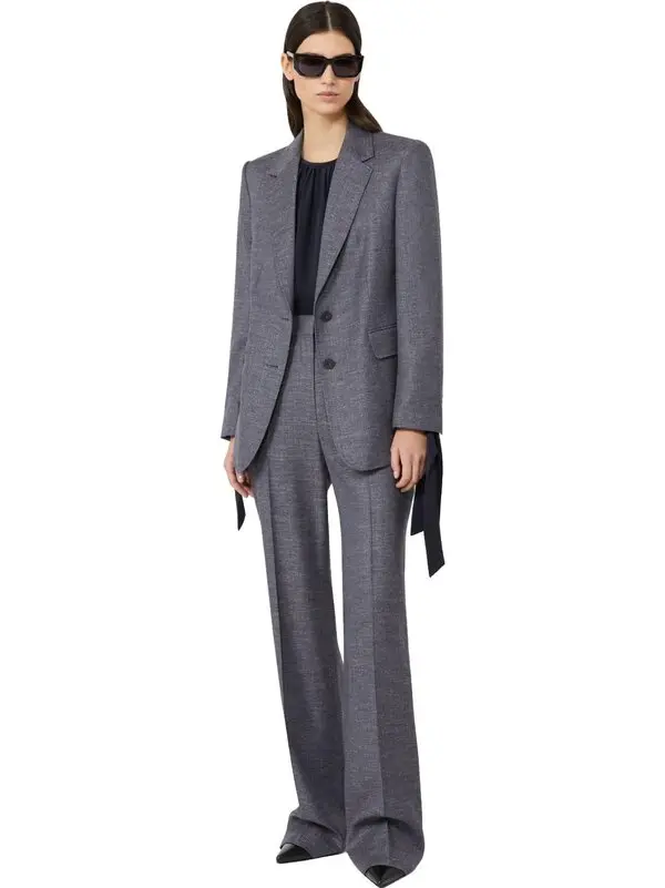 Max Mara Wool-blend Straight Trousers - Navy