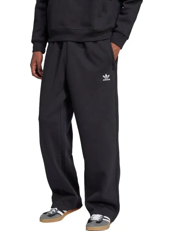 Adidas Trefoil Essentials Open Hem Pants - Black