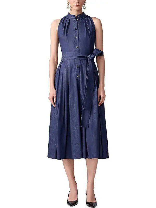Carolina Herrera Belted Midi Dress - Dark Navy