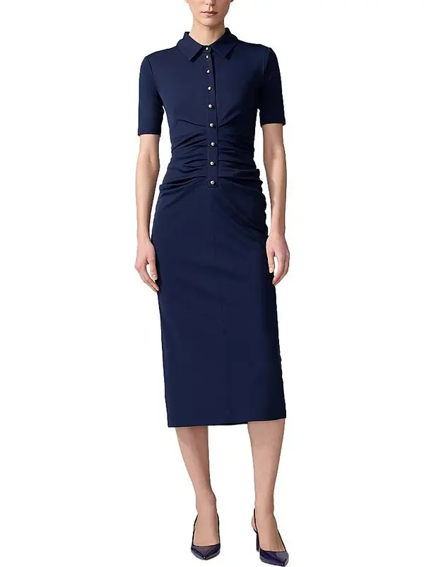 Carolina Herrera Ruched Polo Dress - Midnight