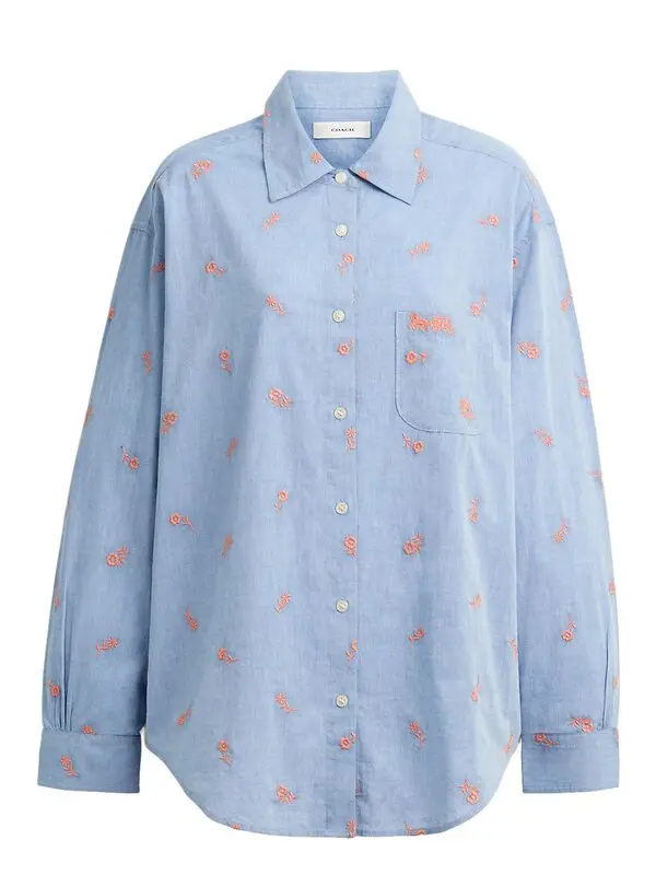 COACH Floral Embroidery Shirt - Blue