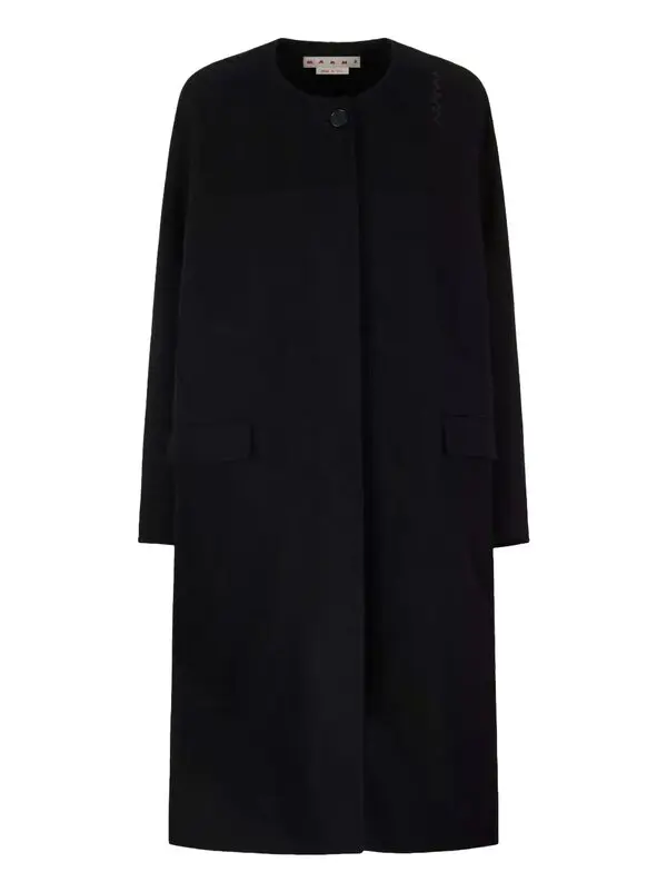 Marni Logo-embroidered Coat - Black